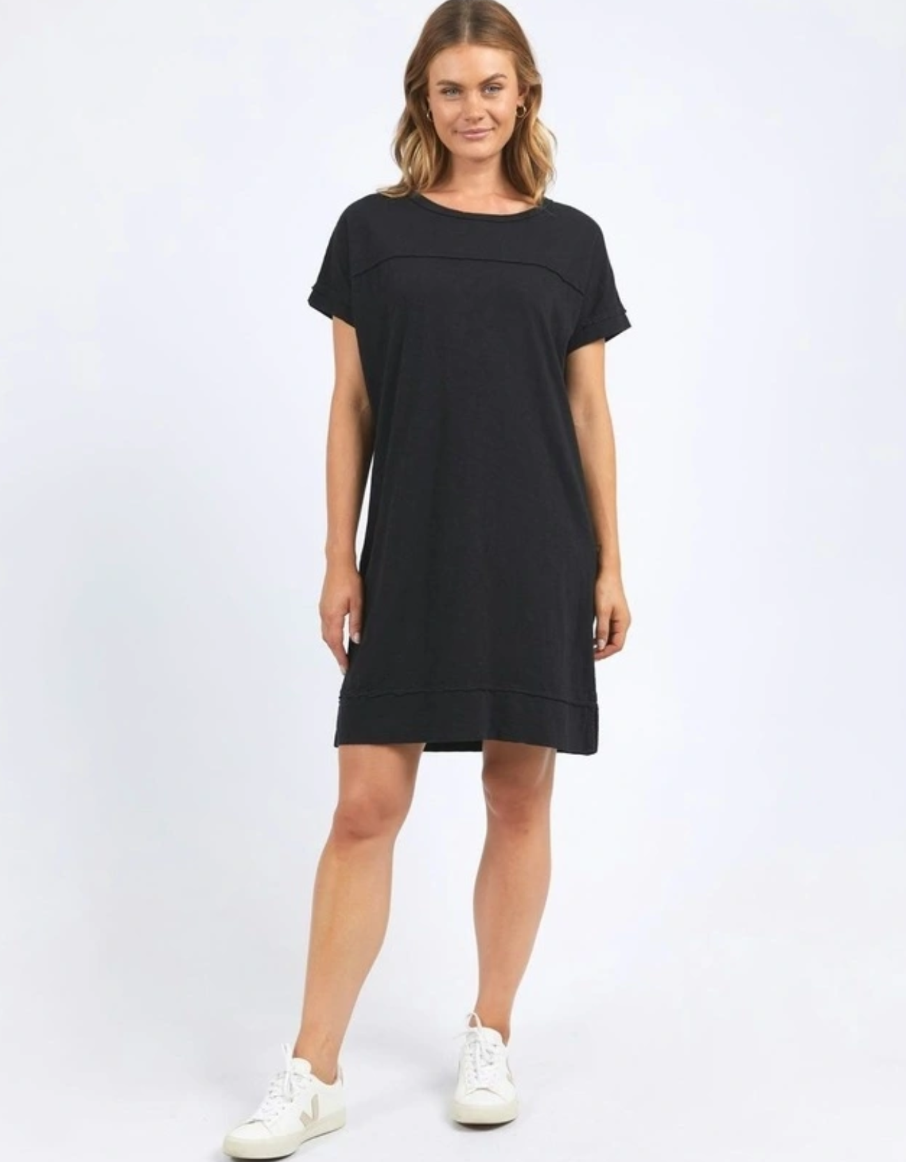 Allison Tee Dress- Washed Black – Little Love Boutique